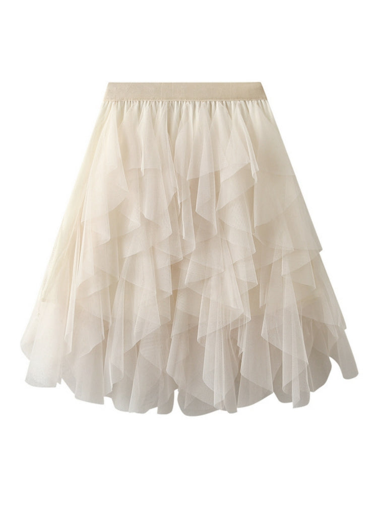 Summer Mesh Fluffy Skirt Short Skirt