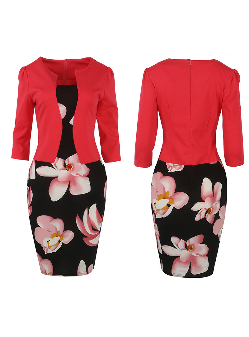 One Piece Floral Print Party Bodycon Dresses