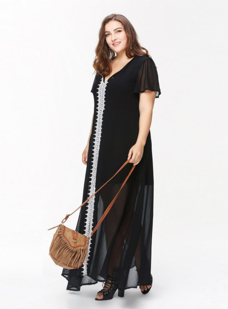 Long Night Dress Nightgown Sheer Maxi Dress