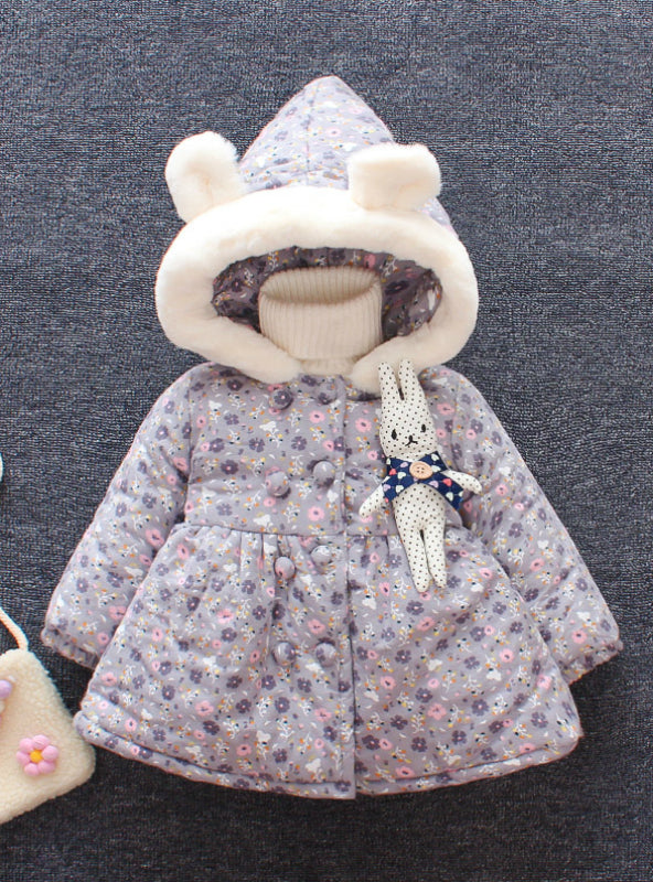 Velvet Padded Cotton-Padded Jacket For Children