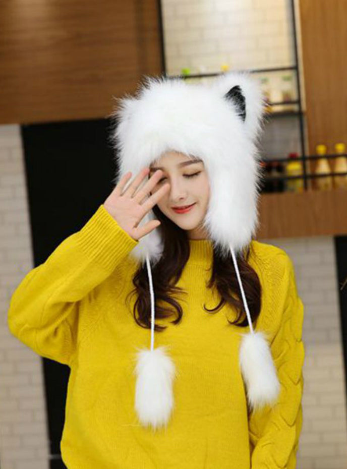Faux Fur Hats Women Fox Modeling Hat