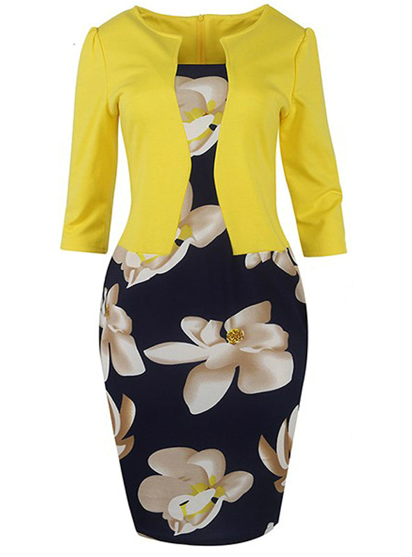 One Piece Floral Print Party Bodycon Dresses
